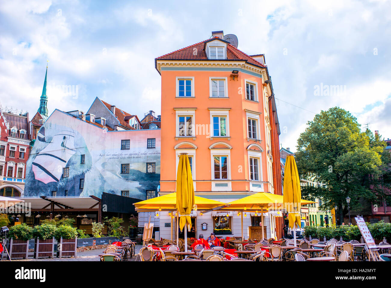 Central square in Riga Stock Photo - Alamy