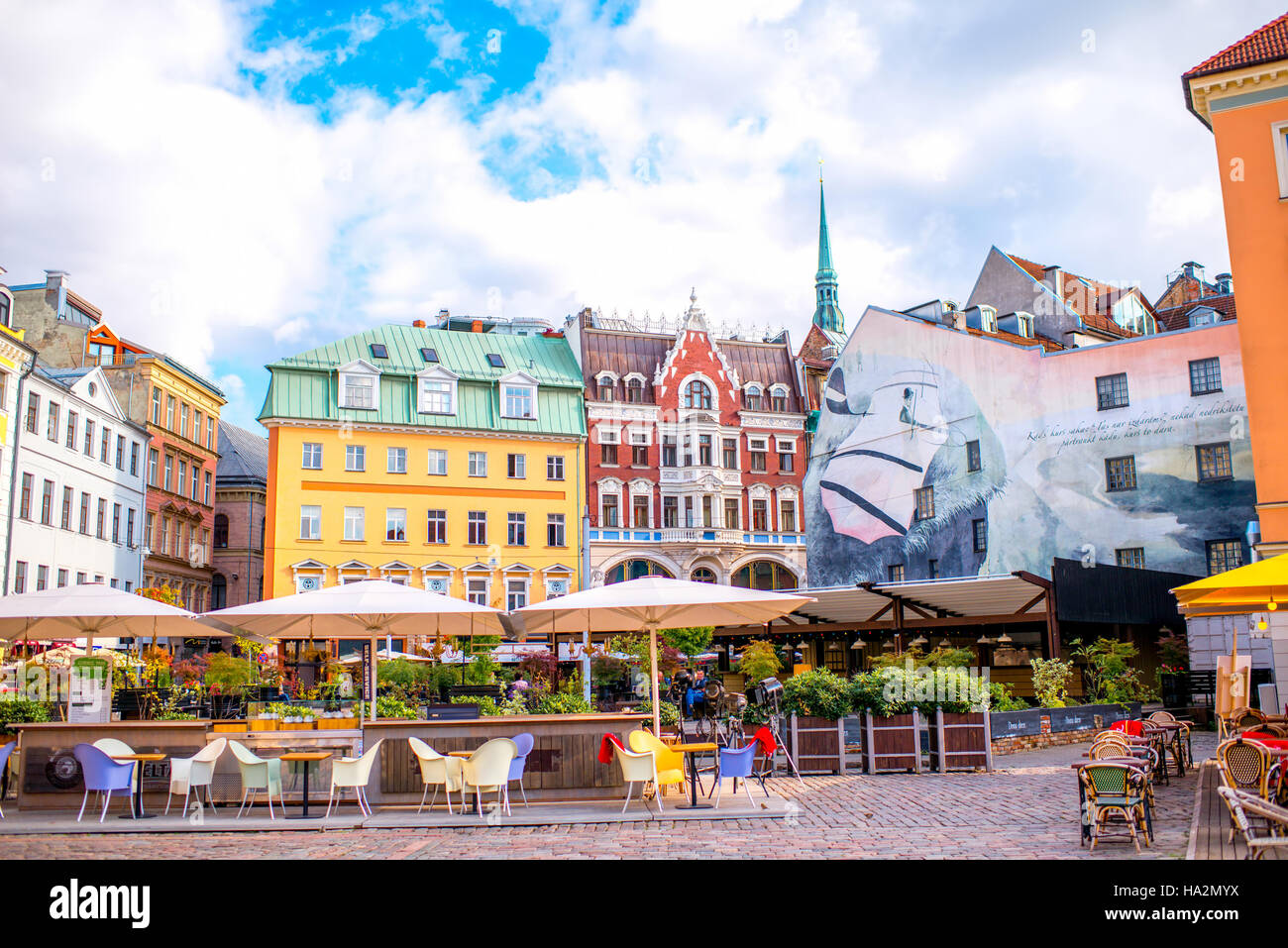 Central square in Riga Stock Photo - Alamy