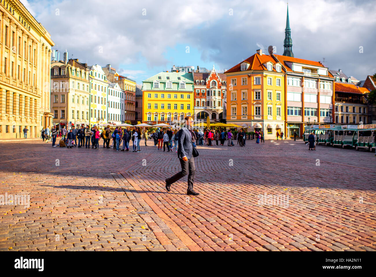 Central square in Riga Stock Photo - Alamy