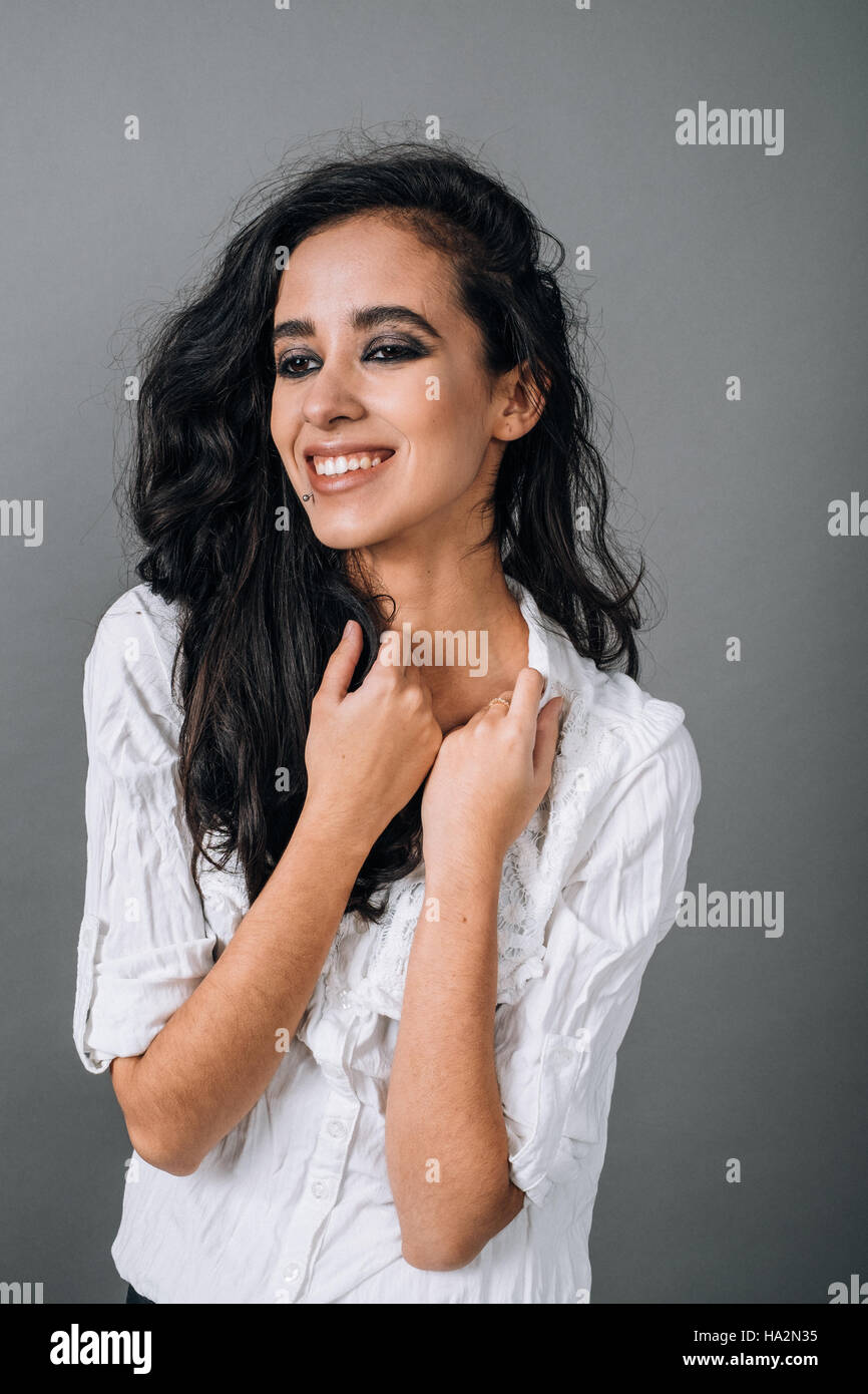 Portrait of a smiling woman Stock Photo - Alamy