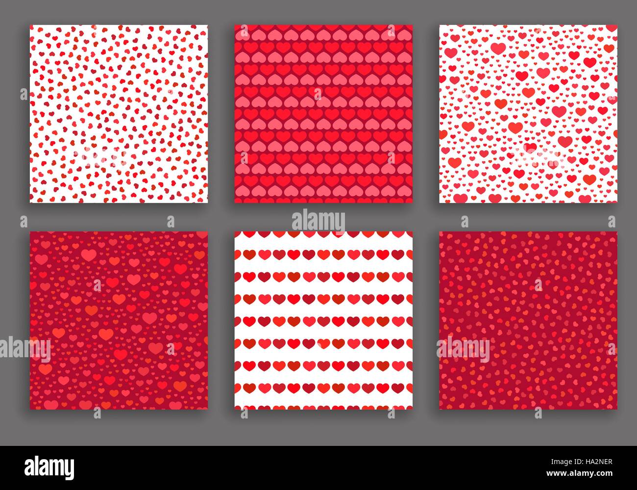 Valentine Day Hearts Patterns Set Stock Vector Image & Art - Alamy