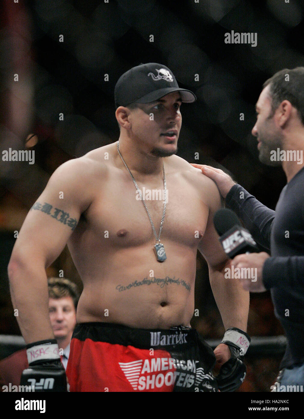 Frank Mir after beating Antoni Hardonk at UFC 74 during a mixed martial ...
