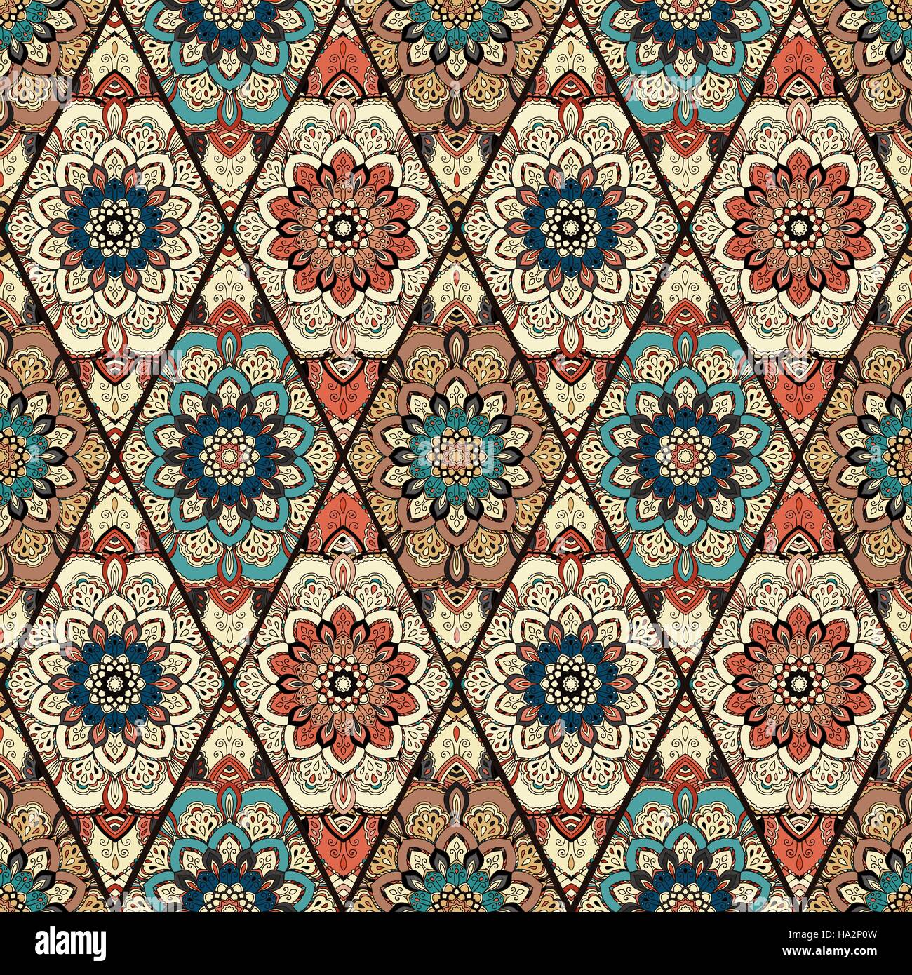 Tile Flower Rhombus Stock Vector Image & Art - Alamy