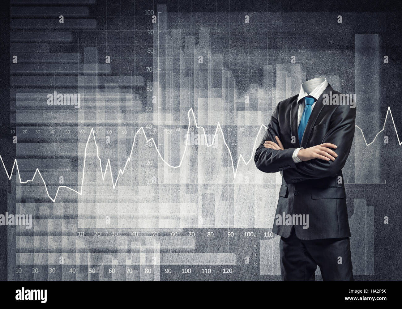 Headless businessman with arms crossed on chest in black suit Stock ...