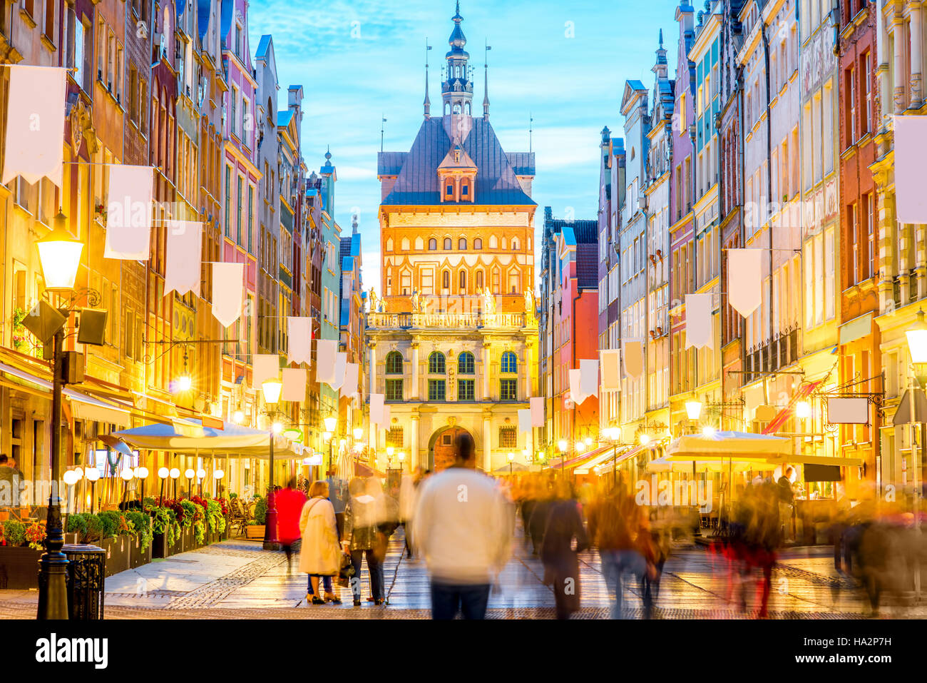 Central street in Gdansk Stock Photo - Alamy