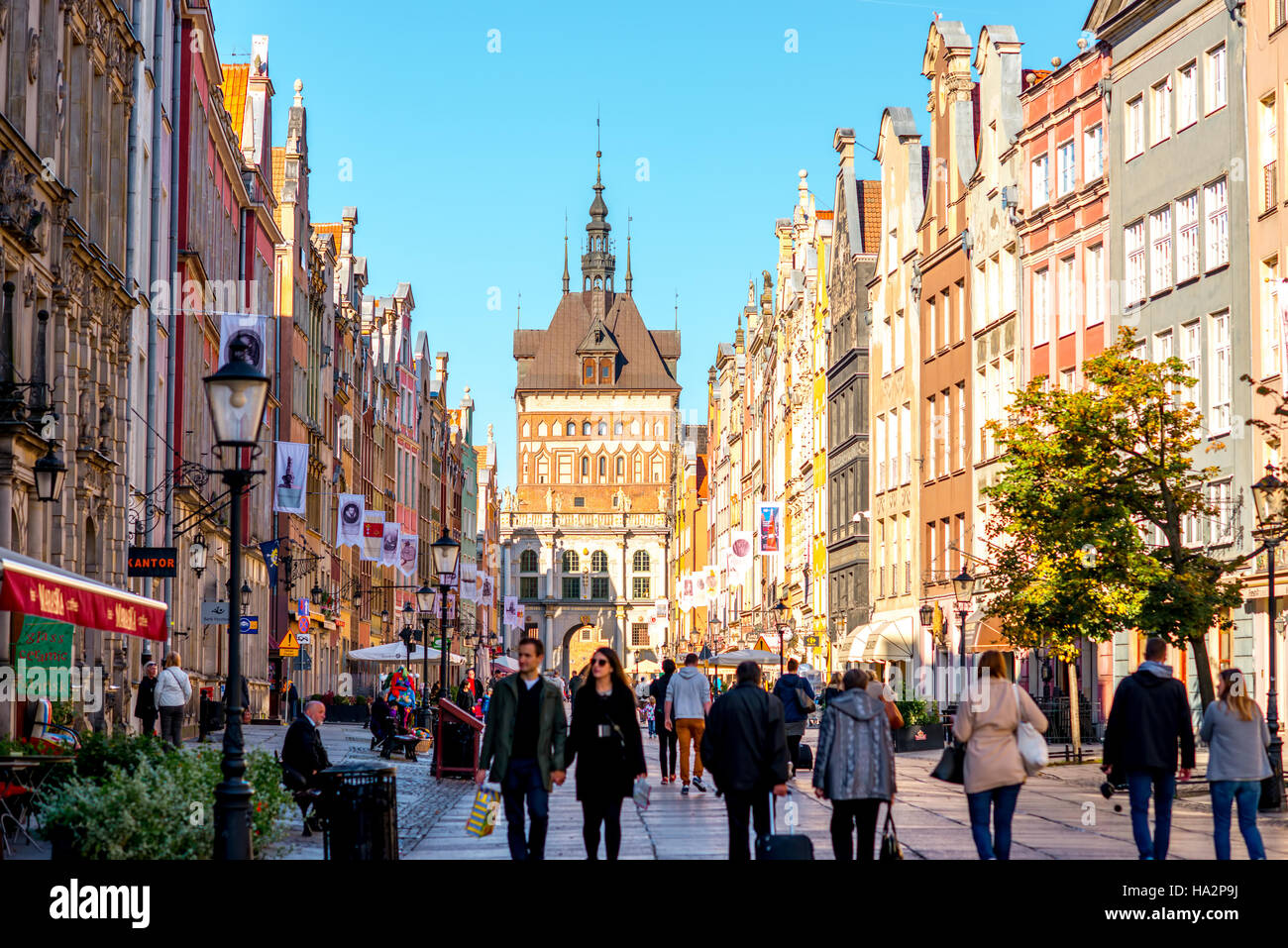 Central street in Gdansk Stock Photo - Alamy