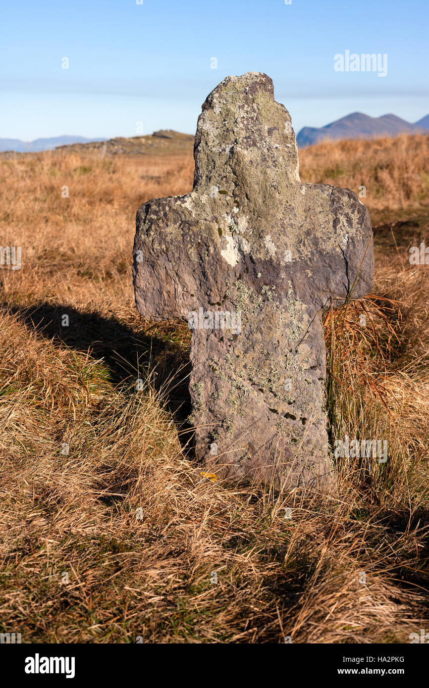 Ancient Stone Cross St. Brendans Well, Valentia Island County Kerry ...