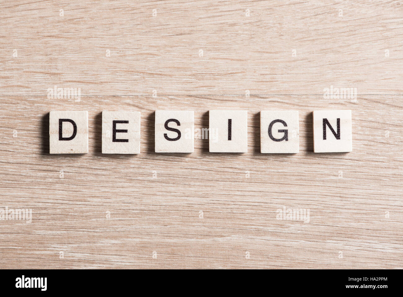 Design word collected of elements of wooden elements with the letters ...