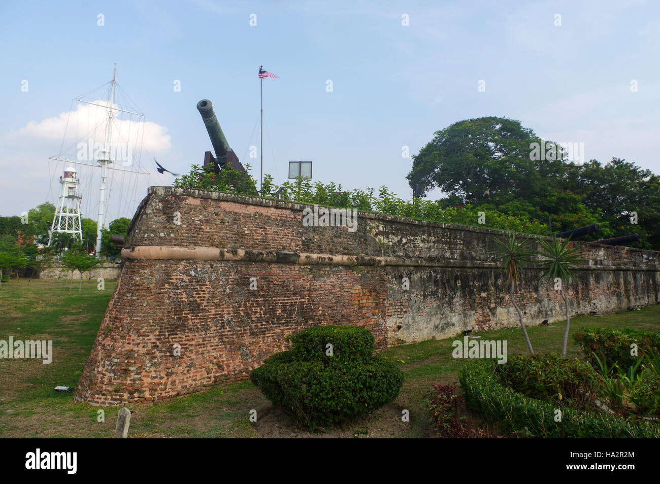 GEORGTOWN, PENANG, MALAYSIA - APRIL 18, 2016: Fort Cornwallis with wall ...