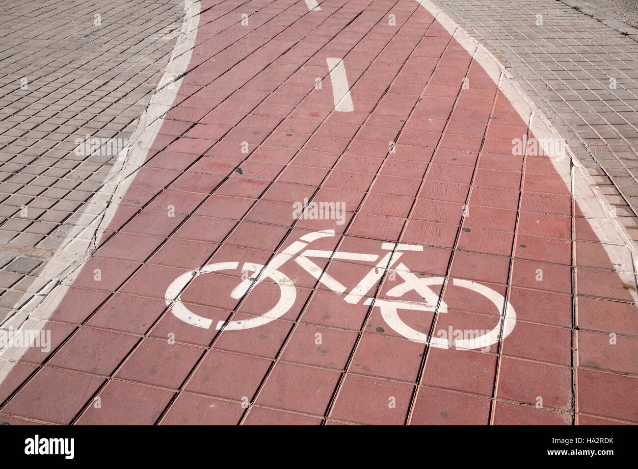 Cycle Path Symbol on Road Surface Stock Photo - Alamy