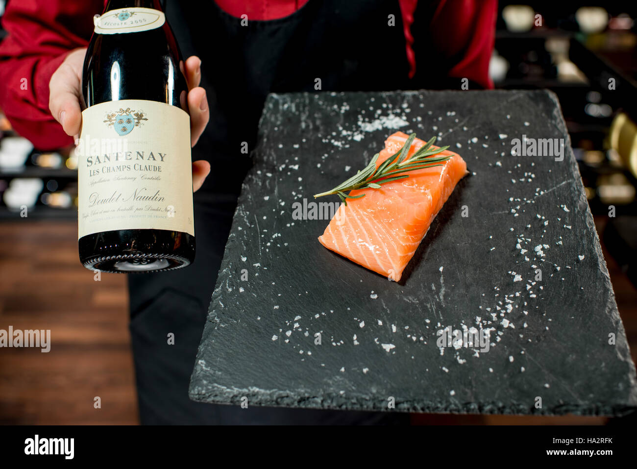 Wine and fish Stock Photo - Alamy