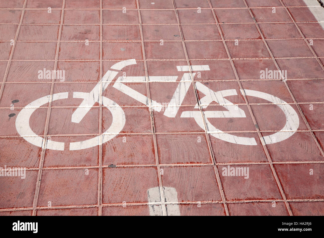 Cycle Path Symbol on Road Surface Stock Photo - Alamy