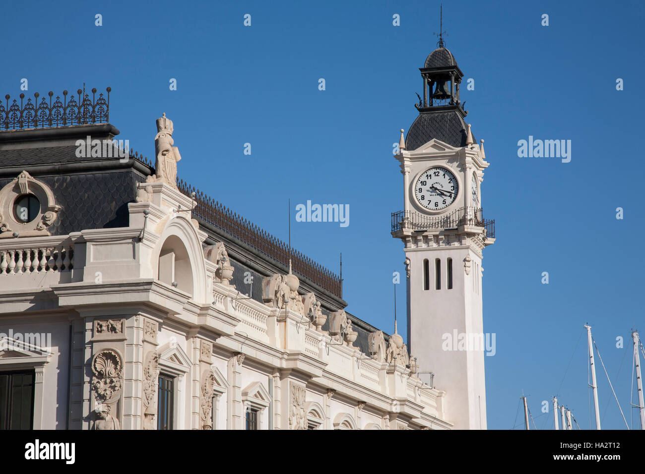 Reloj - Clock Building, Port, Valencia; Spain Stock Photo - Alamy