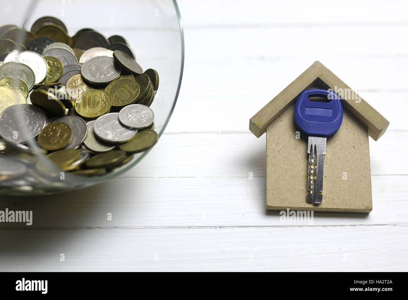 key and russian coins on background Stock Photo - Alamy