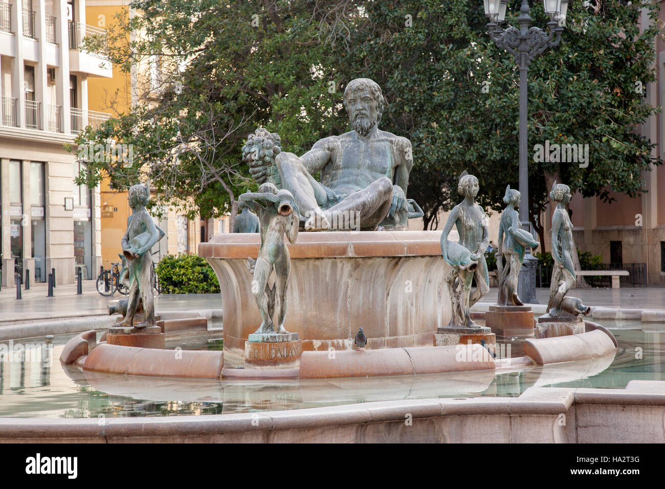 Turia - Neptune Fountain, Valencia, Spain Stock Photo - Alamy