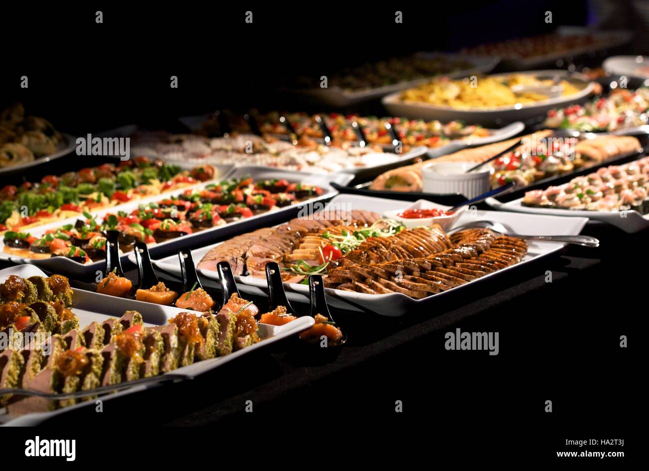 Meat and bruschetta buffet selection hi-res stock photography and ...