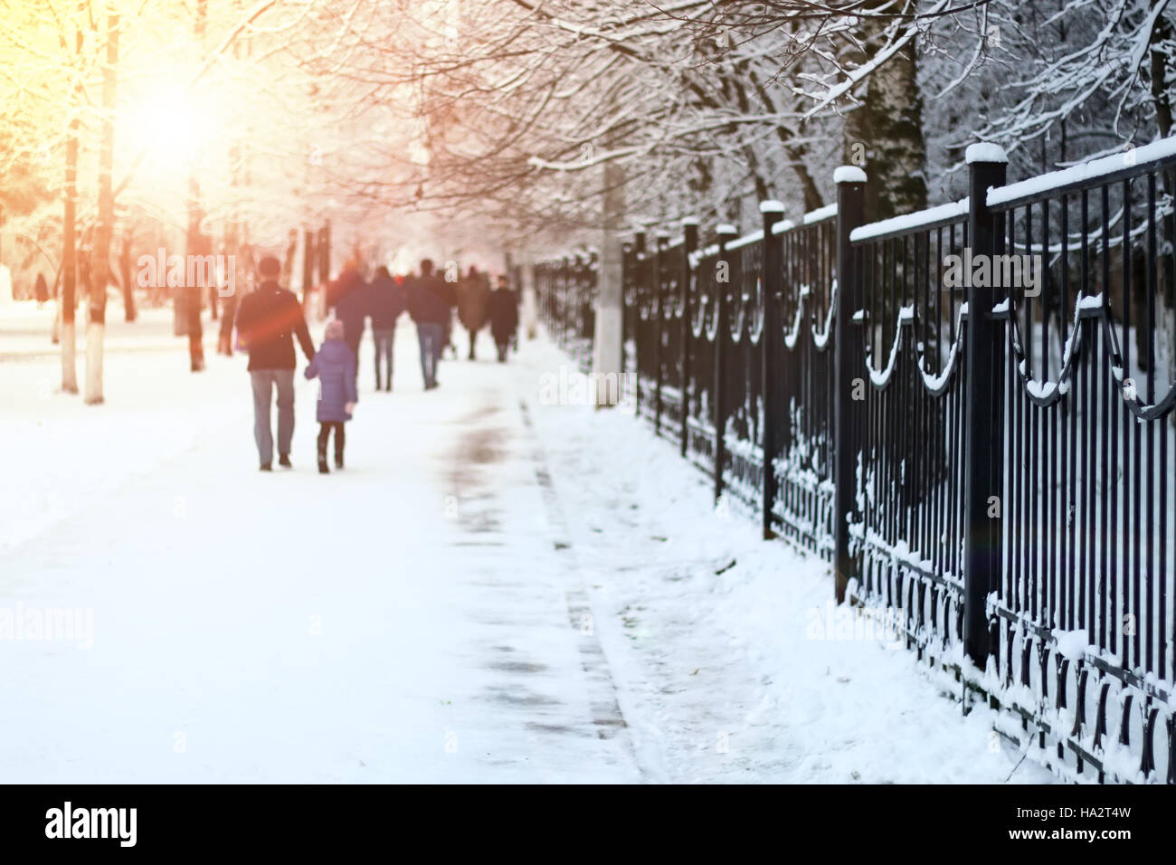 sidewalk along the fence Stock Photo - Alamy