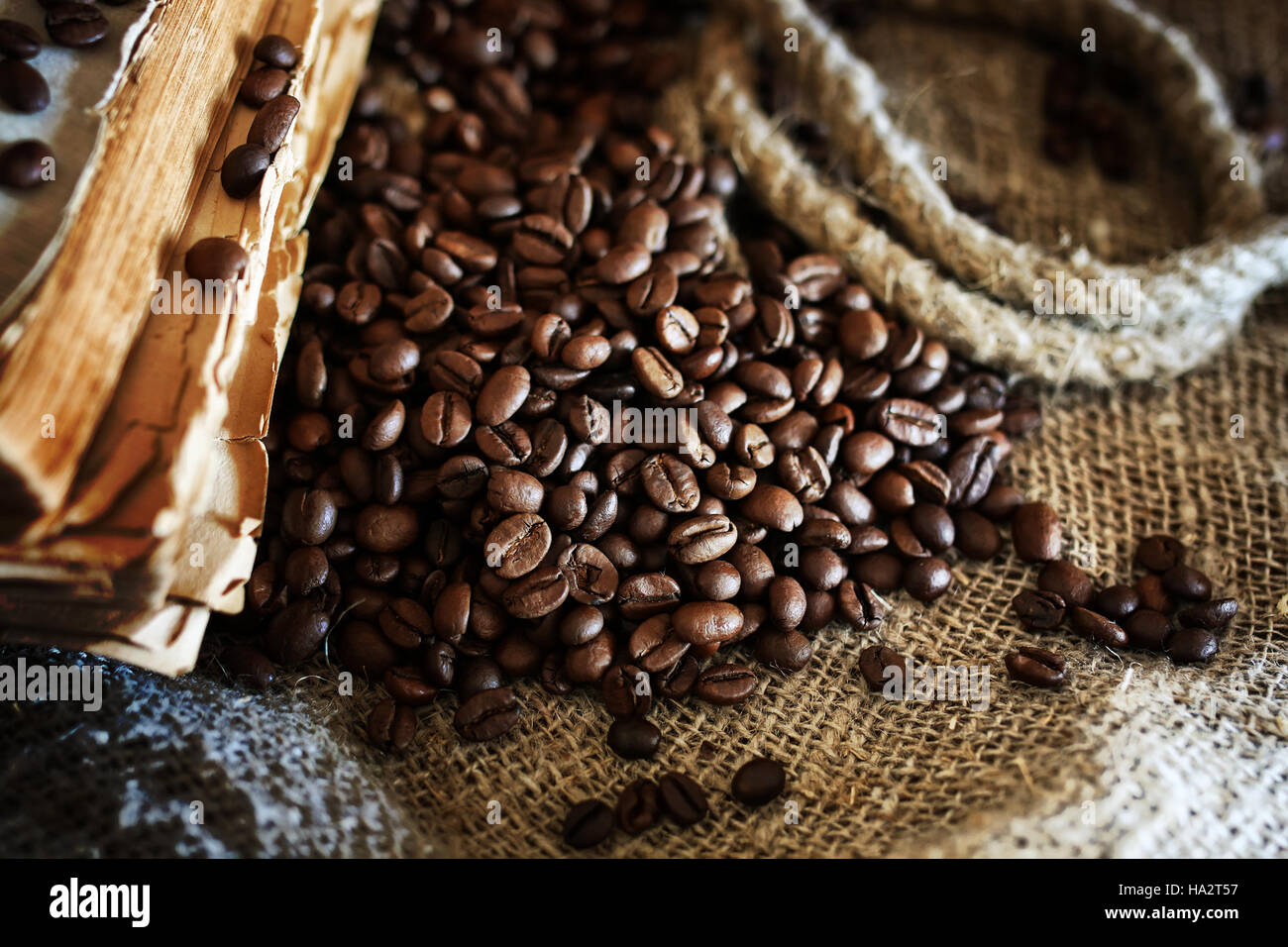 coffee bean on textile background Stock Photo - Alamy