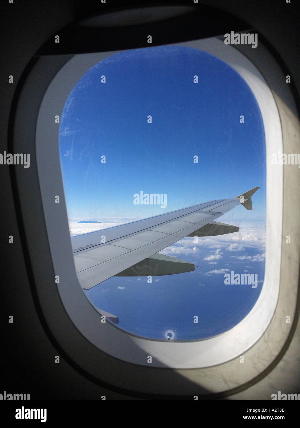travel concept - looking through airplane window Stock Photo - Alamy