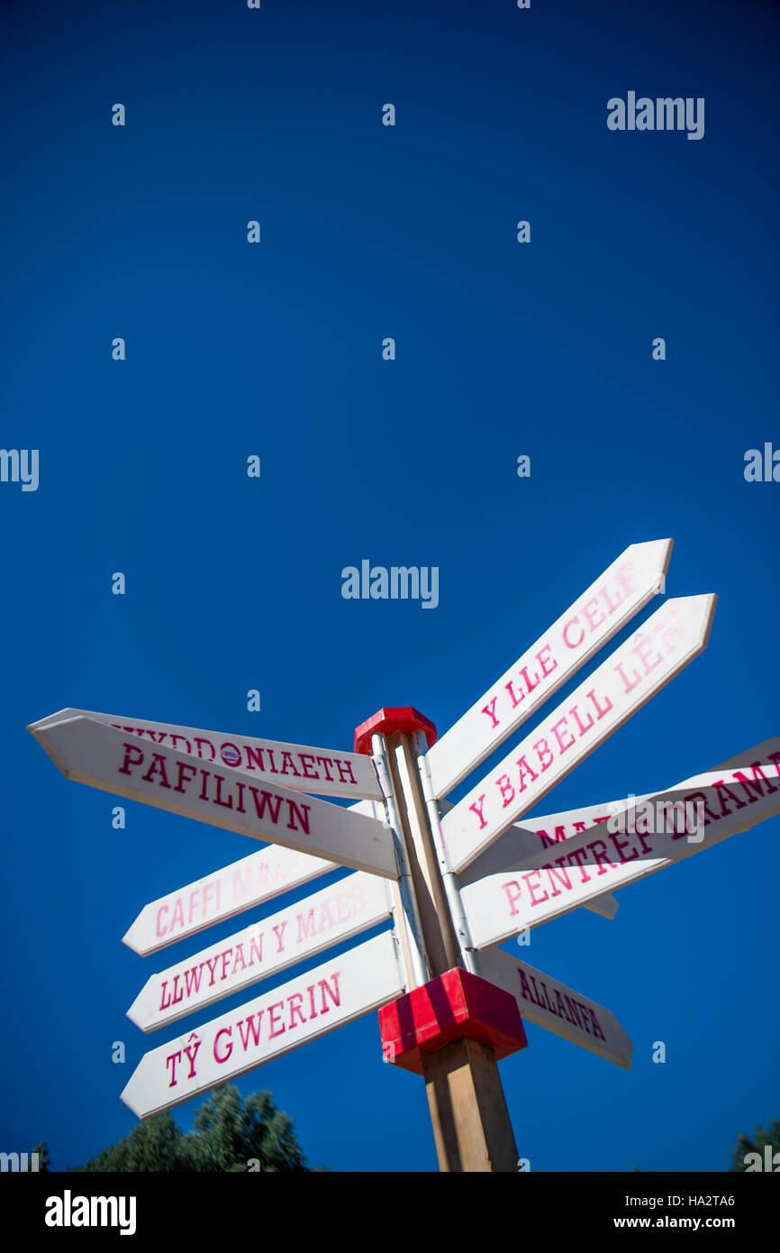 Monolingual welsh language signage at The National Eisteddfod of Wales ...
