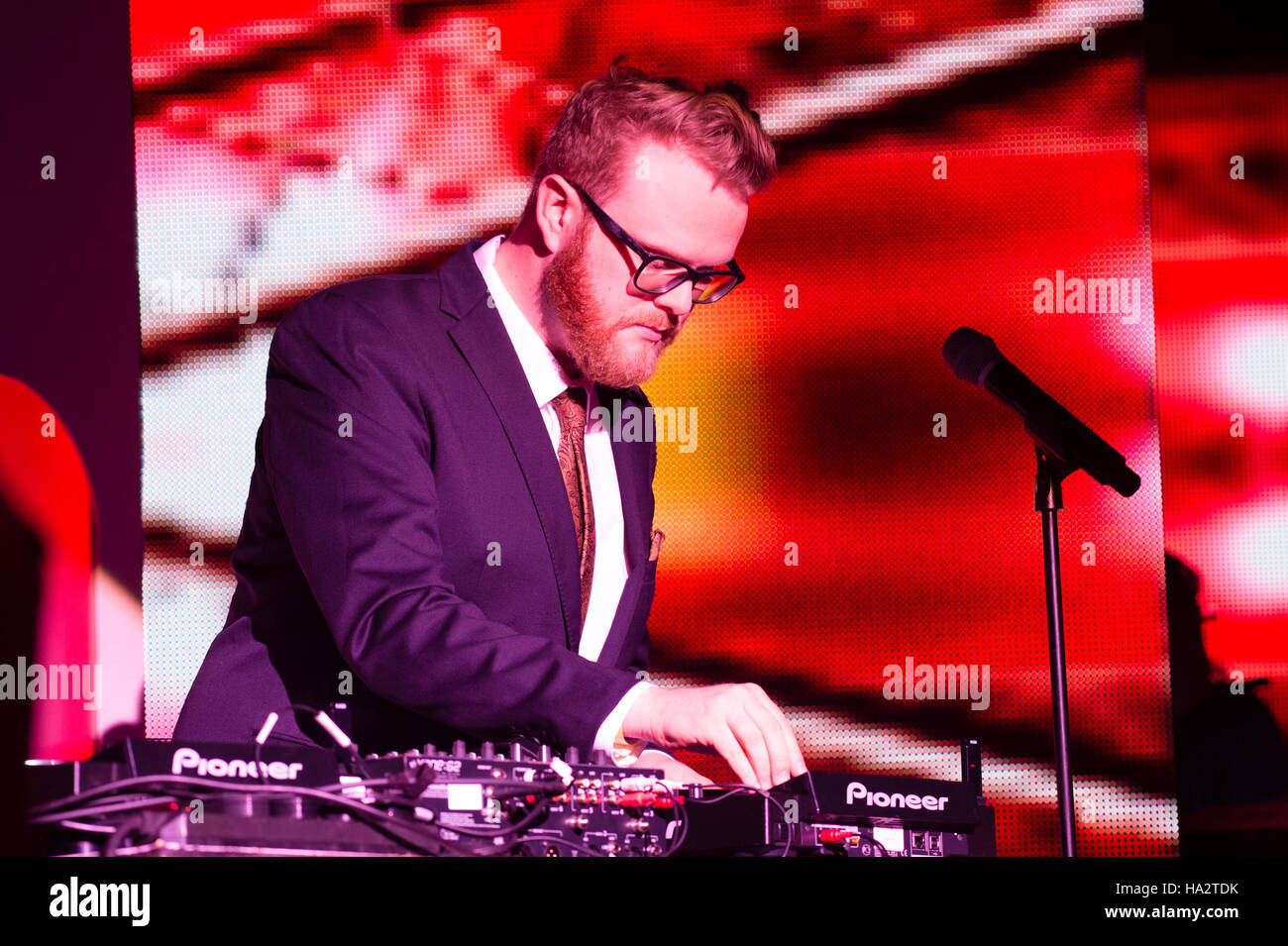 Radio 1 DJ, HUW STEPHENS on stage at The National Eisteddfod of Wales ...