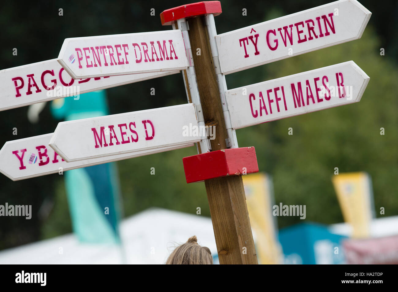 Monolingual welsh language signage at The National Eisteddfod of Wales ...