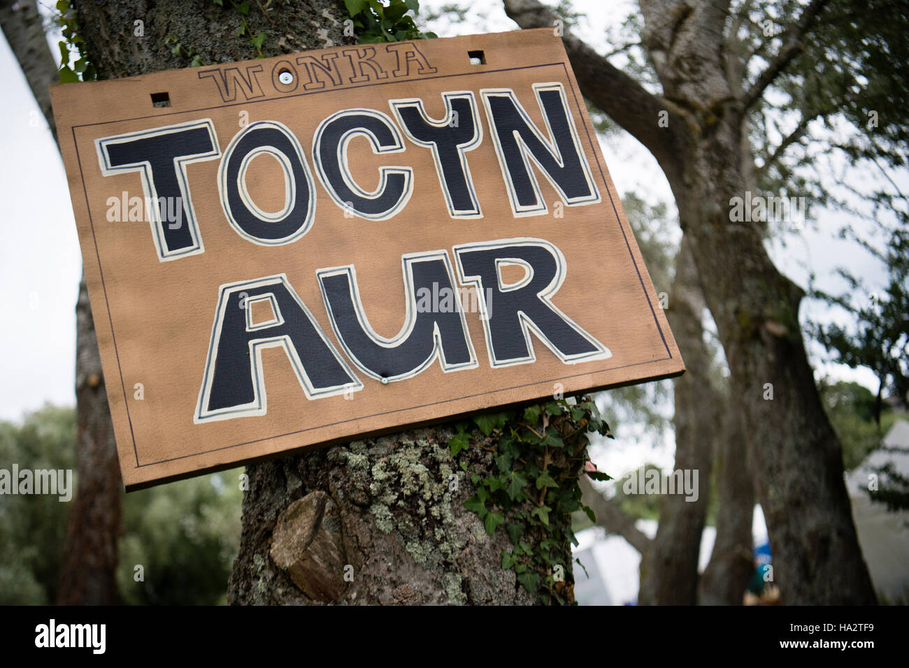 Monolingual welsh language signage at The National Eisteddfod of Wales ...