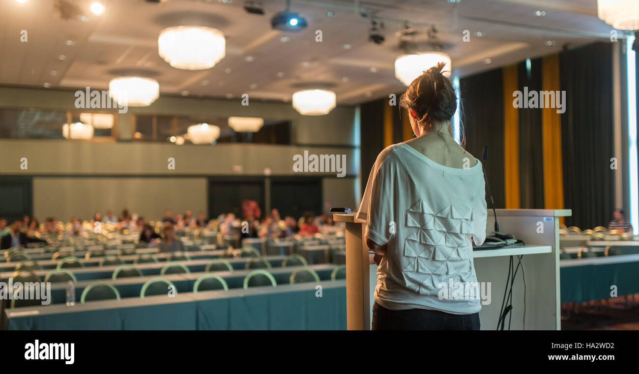 Public speaker giving talk at scientific conference Stock Photo - Alamy