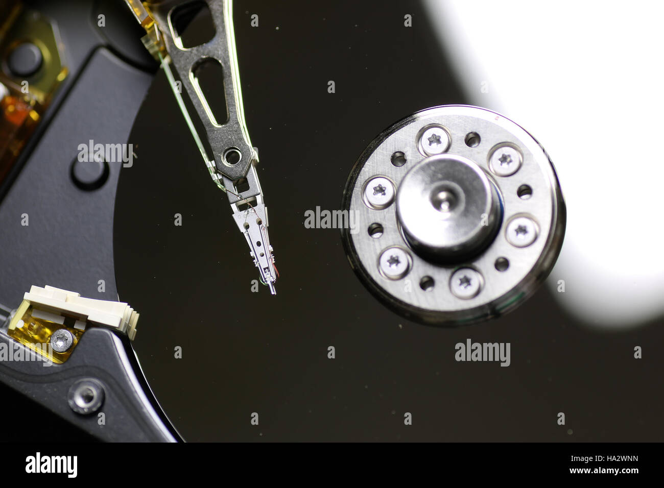 hard disc drive repair macro Stock Photo - Alamy