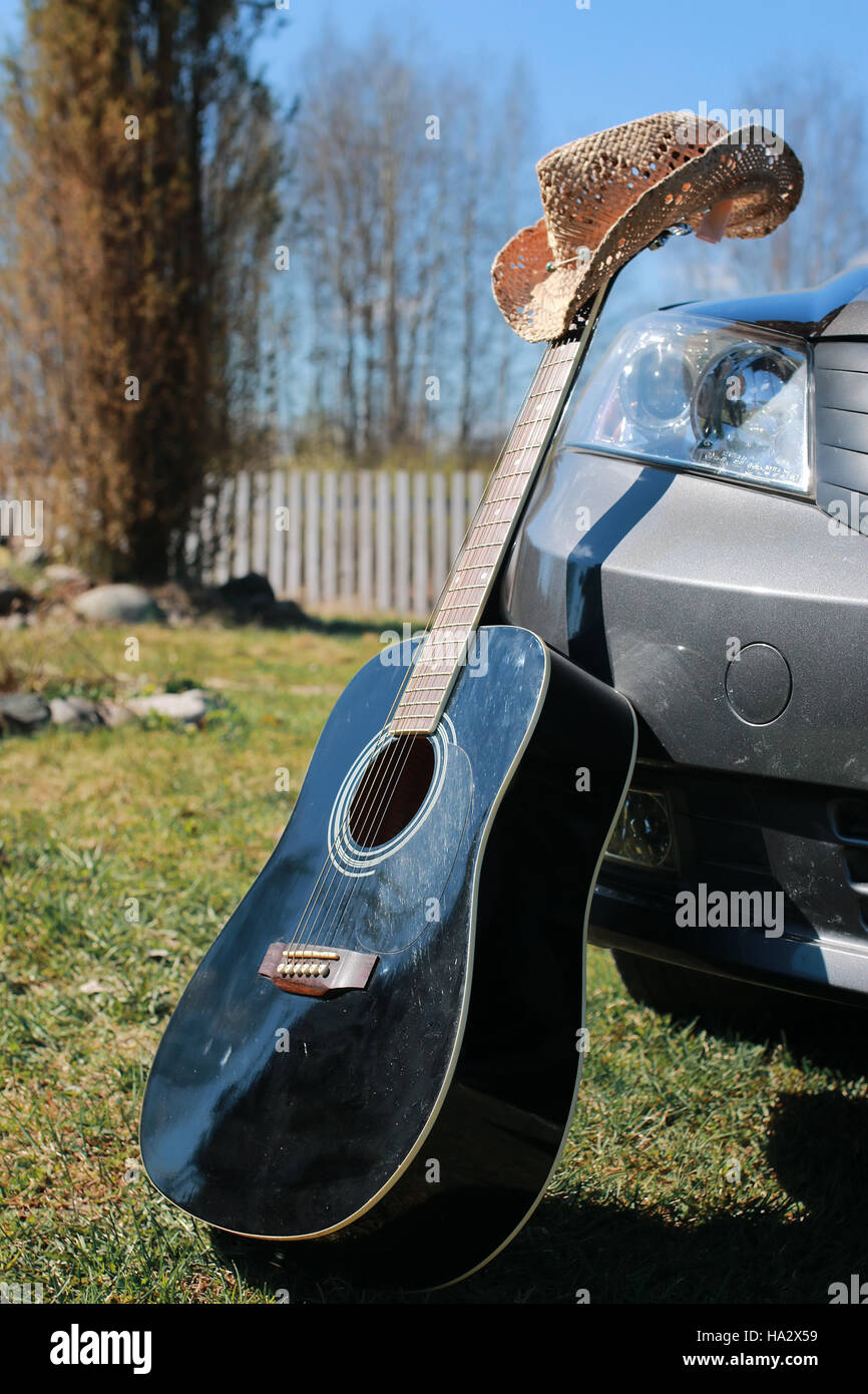 guitar outdoor near car Stock Photo - Alamy