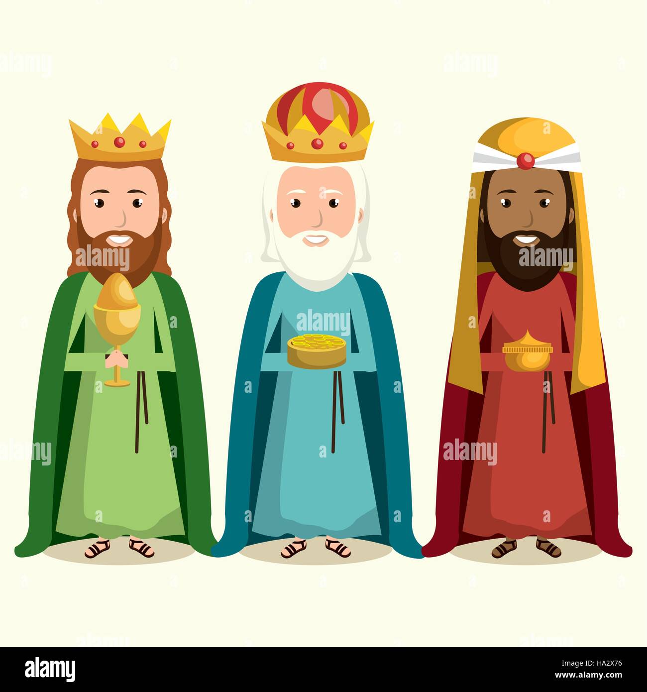 happy merry christmas manger character vector illustration design Stock ...