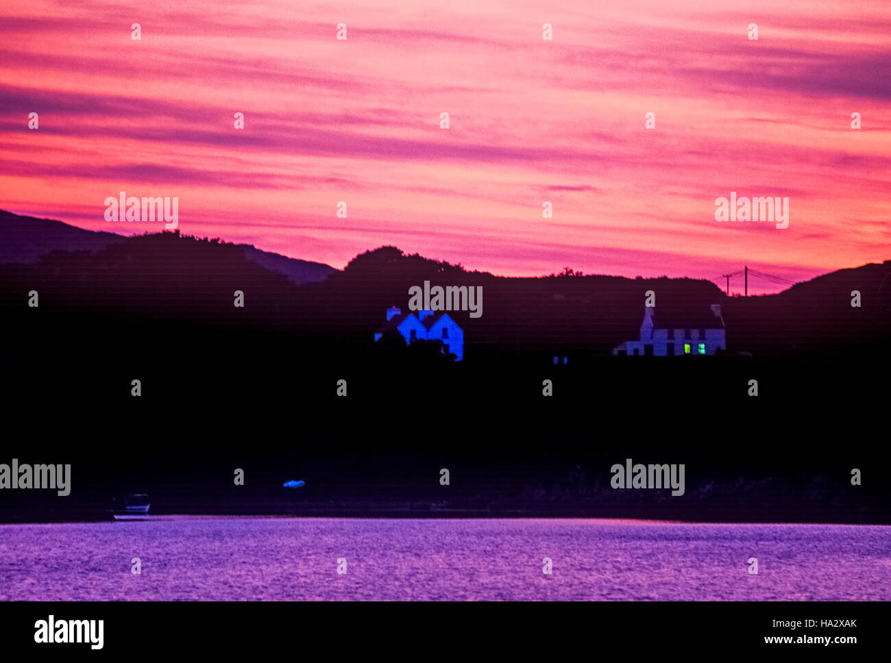 sunset west coast ireland Stock Photo - Alamy