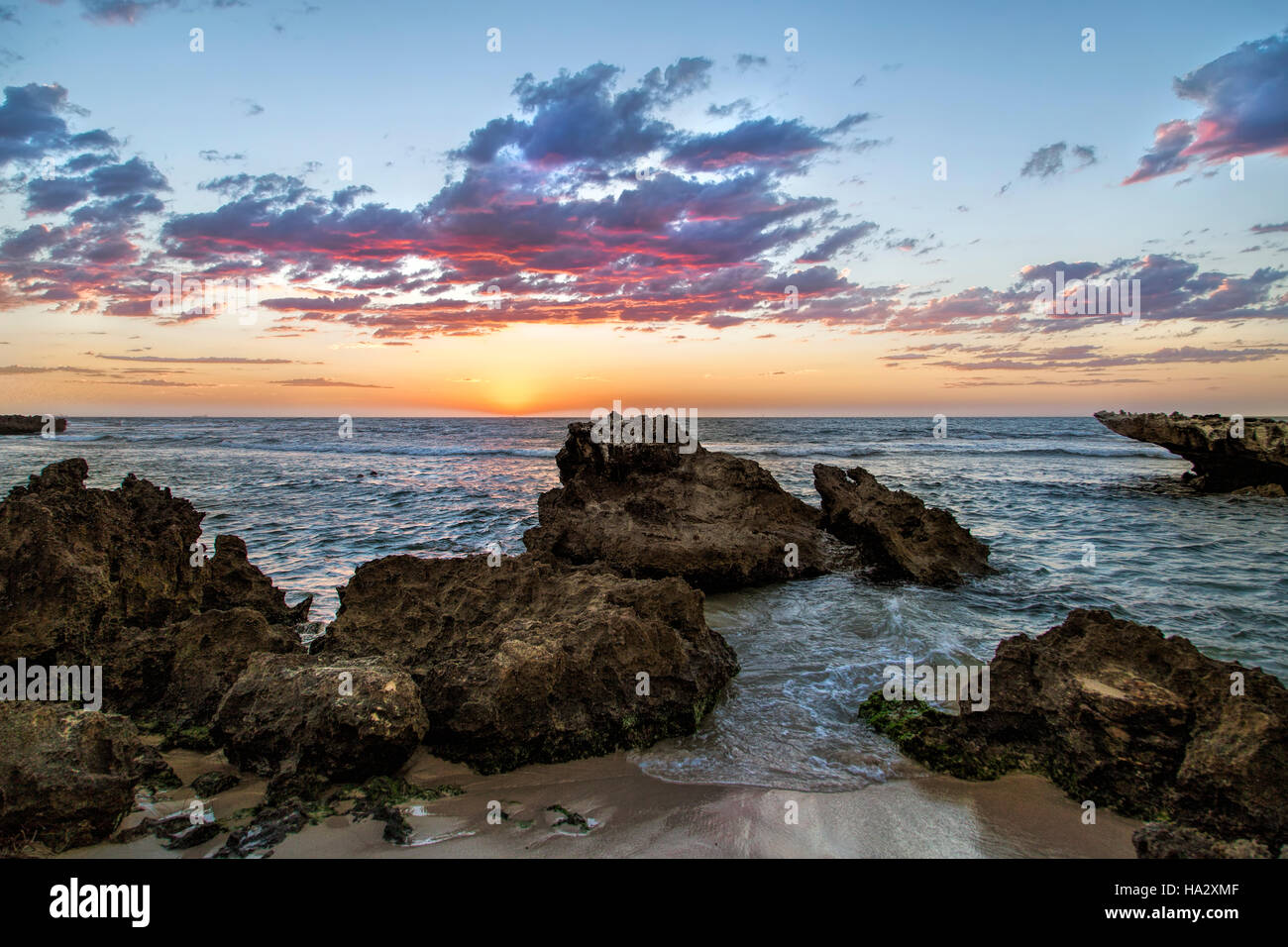 Beach at sunset, Perth, Western Australia, Australia Stock Photo - Alamy