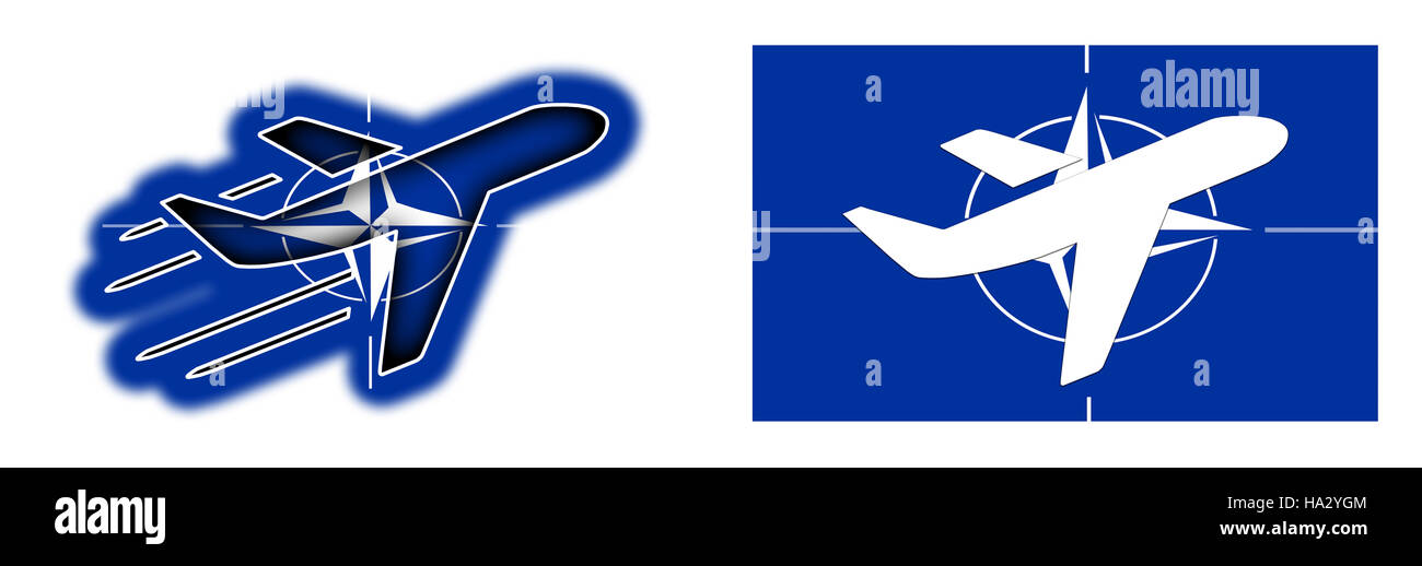 Nation flag - Airplane isolated on white - NATO Stock Photo - Alamy