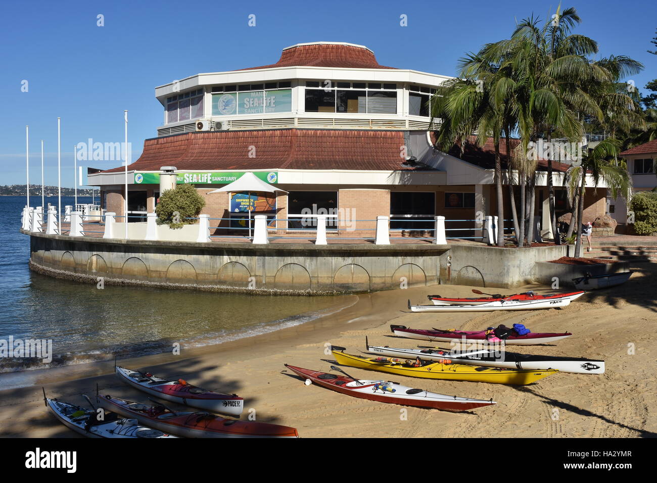 Beachside building of Sea Life Sanctuary in Sydney Stock Photo - Alamy