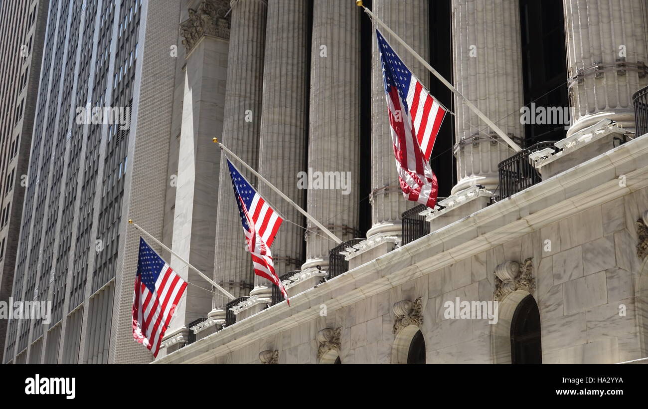 Us Flags And Columns Stock Photo - Alamy