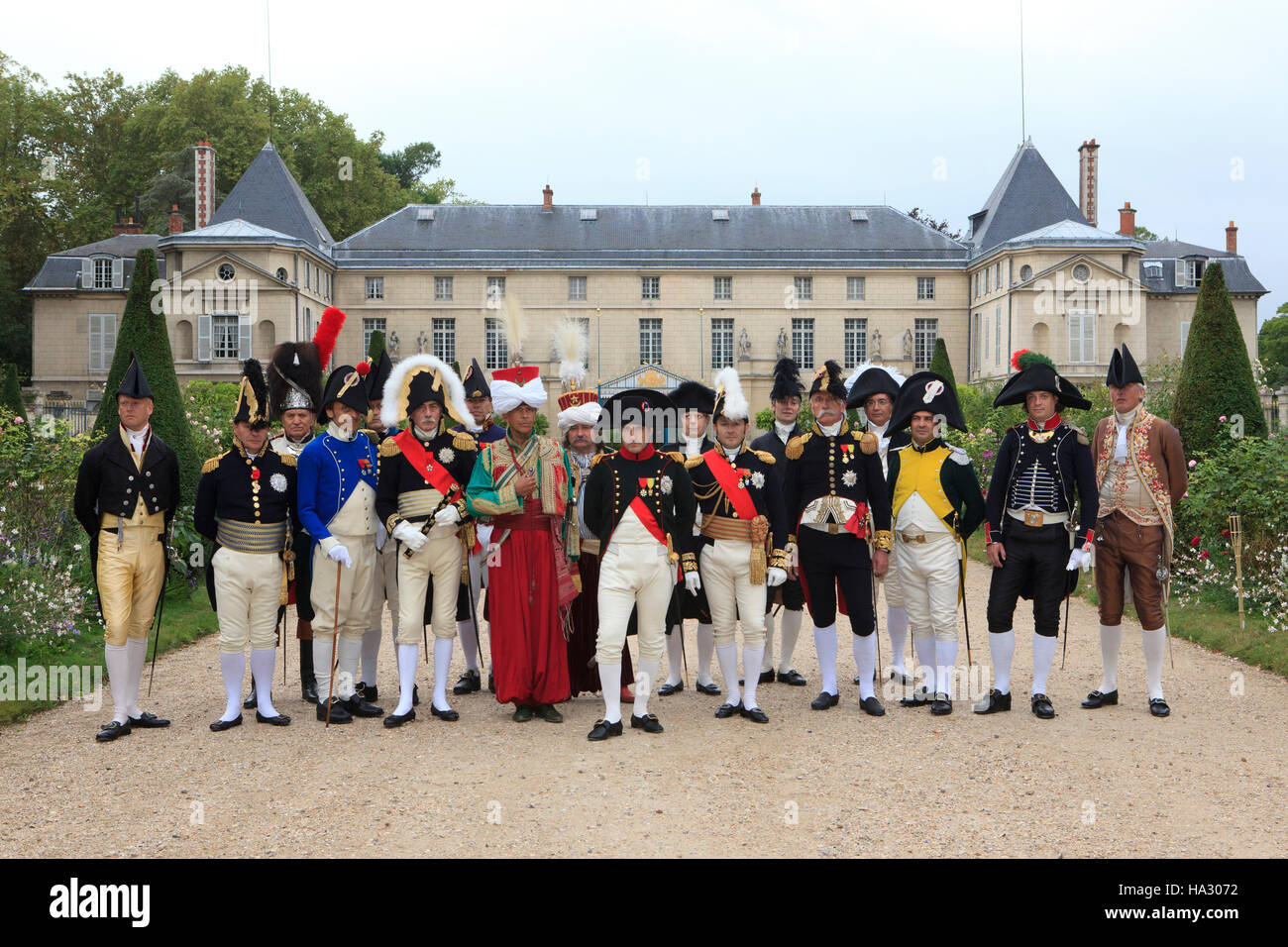 French Emperor Napoleon Bonaparte (1769-1821) and his court outside the ...