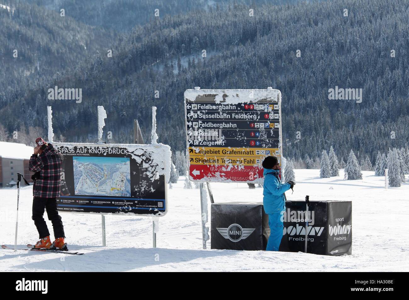 Feldberg, Germany - January 18, 2016: View from the Feldberg, the ...