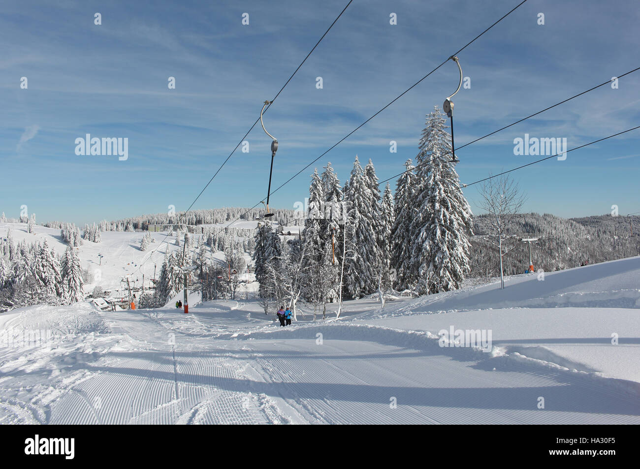 Feldberg, Germany - January 18, 2016: View from the Feldberg, the ...