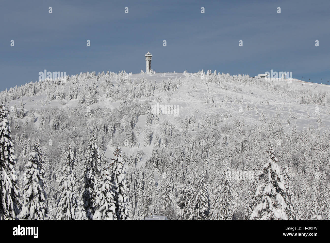 Feldberg, Germany - January 18, 2016: View from the Feldberg, the ...