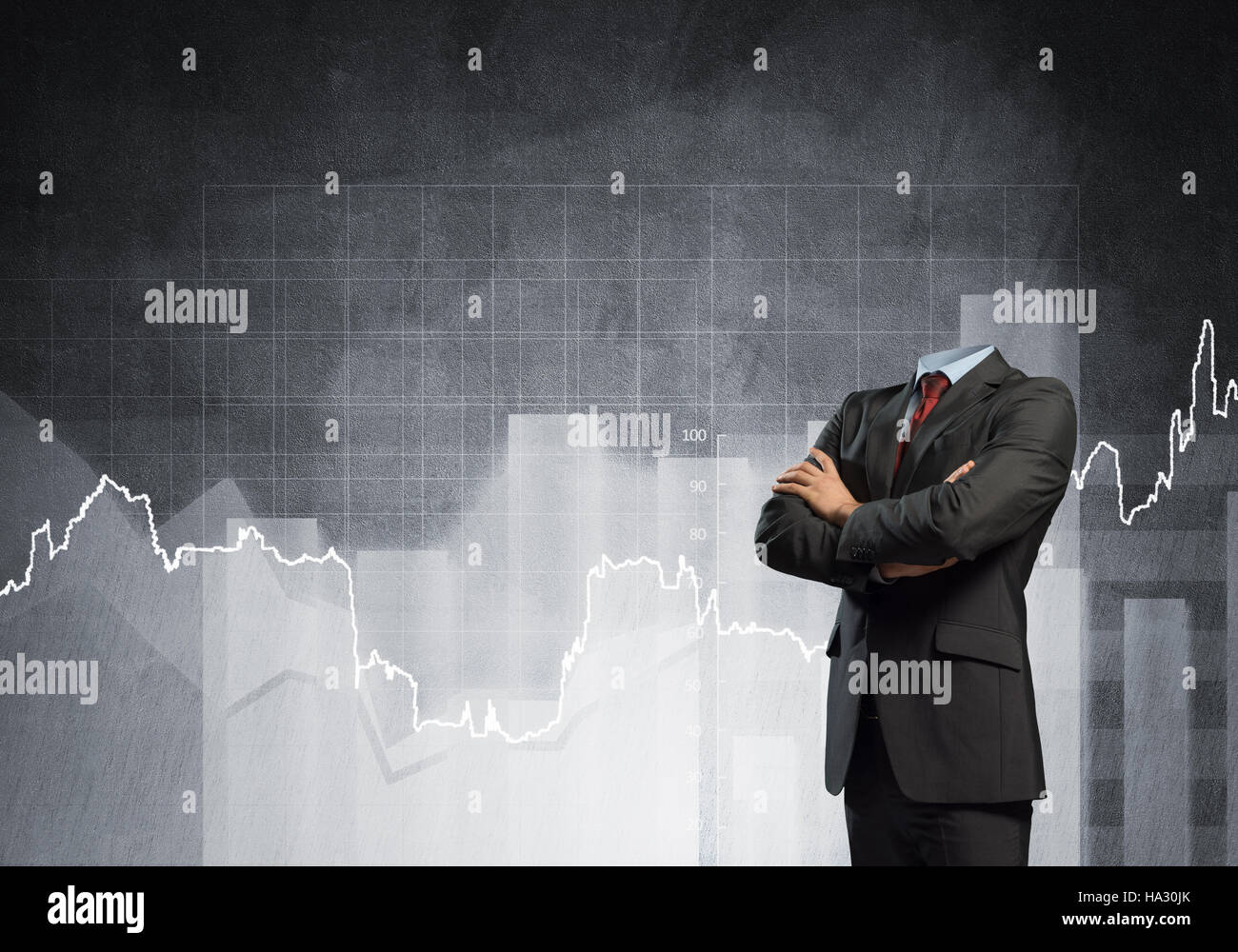 Headless businessman with arms crossed on chest in black suit Stock ...