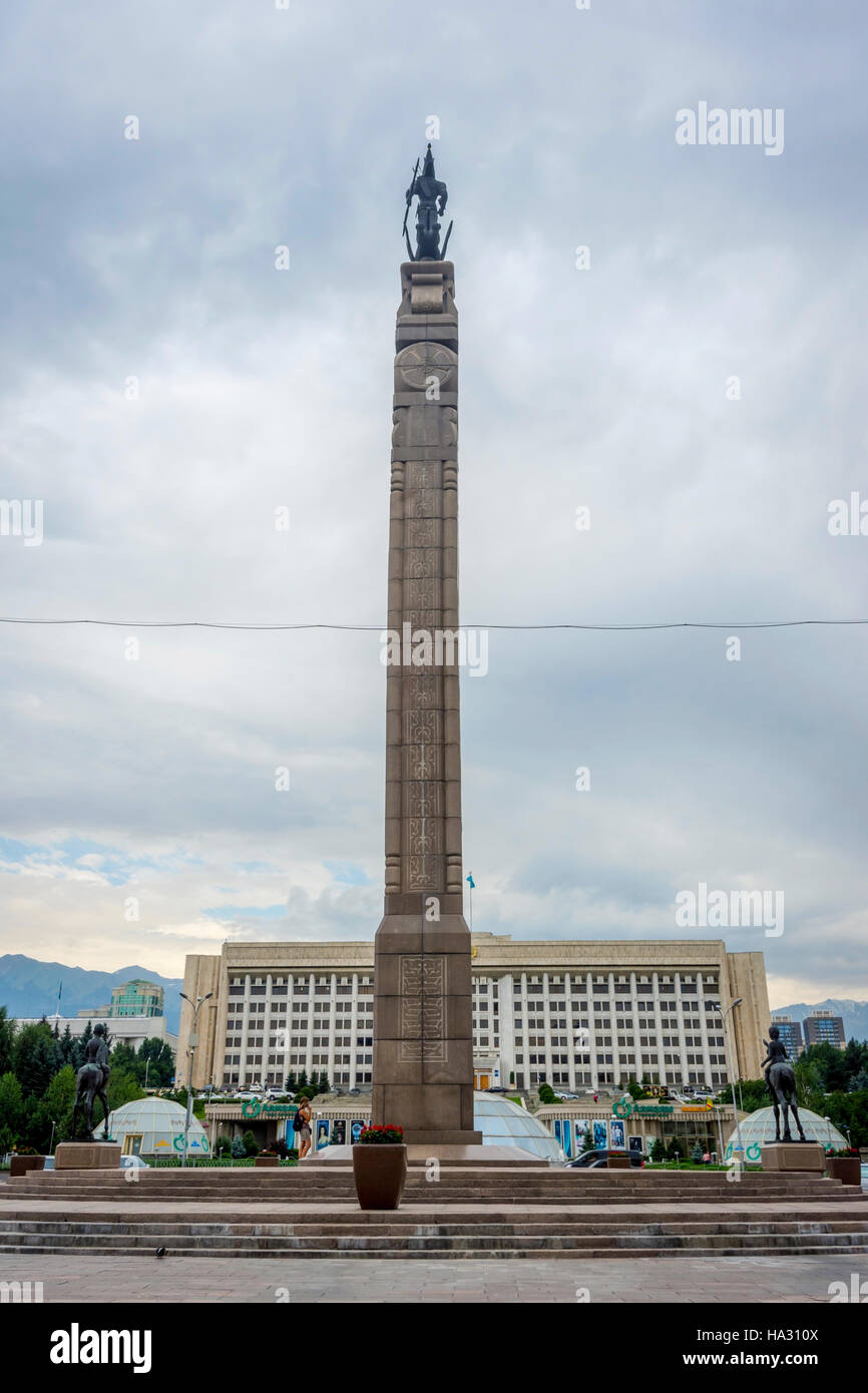 ALMATY, KAZAKHSTAN - JULY 13: View to former kazakh parliament building ...