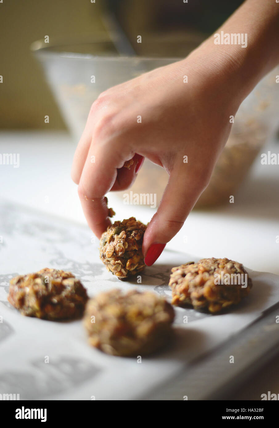 Woman hands making healthy biscuits - Home made holliday cookies ...