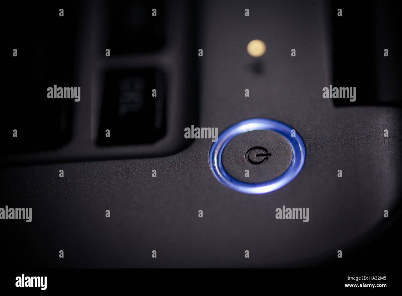 Close up shot of a laptop power button Stock Photo - Alamy
