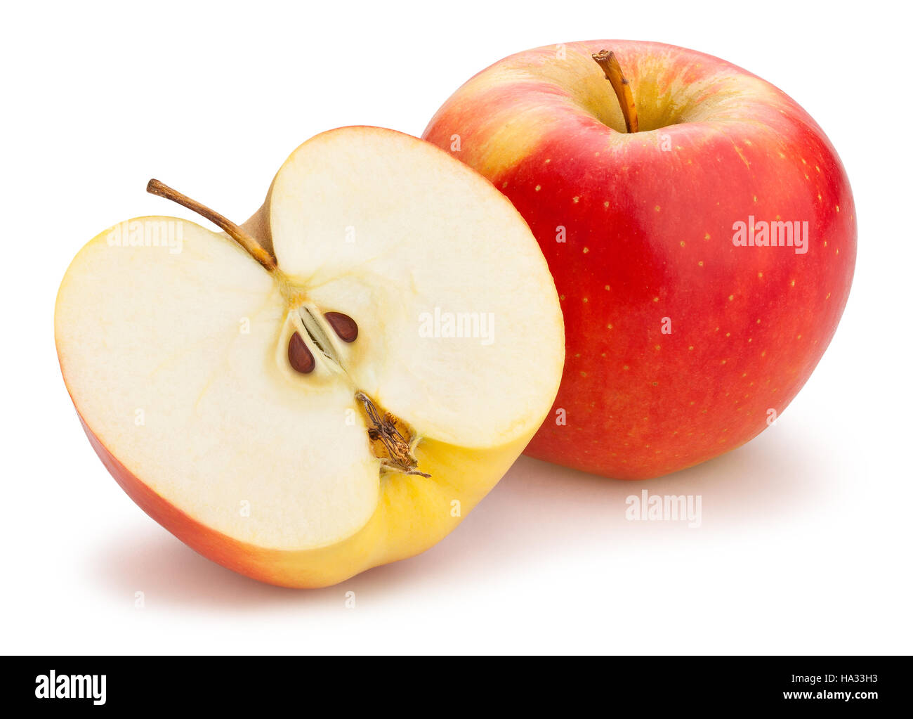 sliced red apples isolated Stock Photo - Alamy
