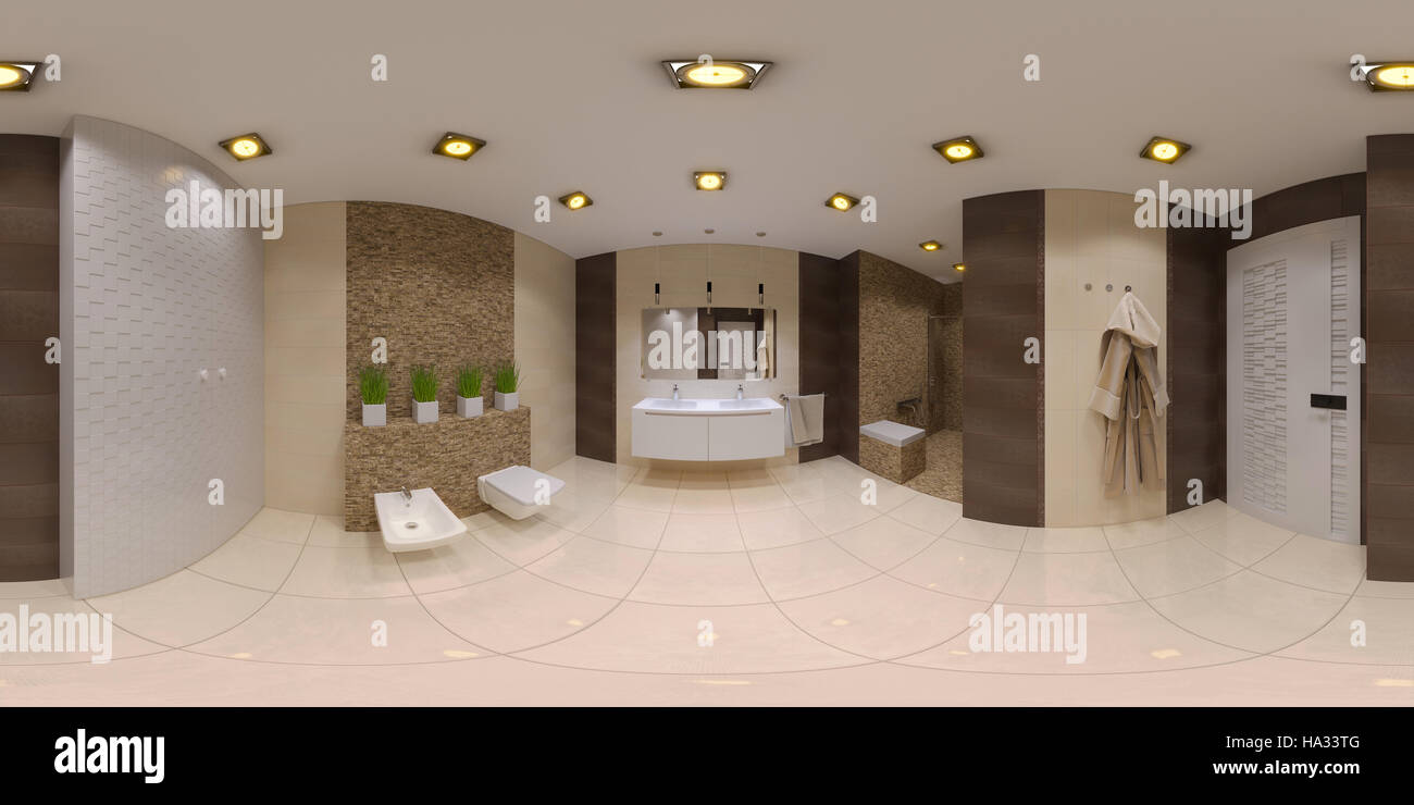 3d interior rendering bathroom 360° hi-res stock photography and images ...