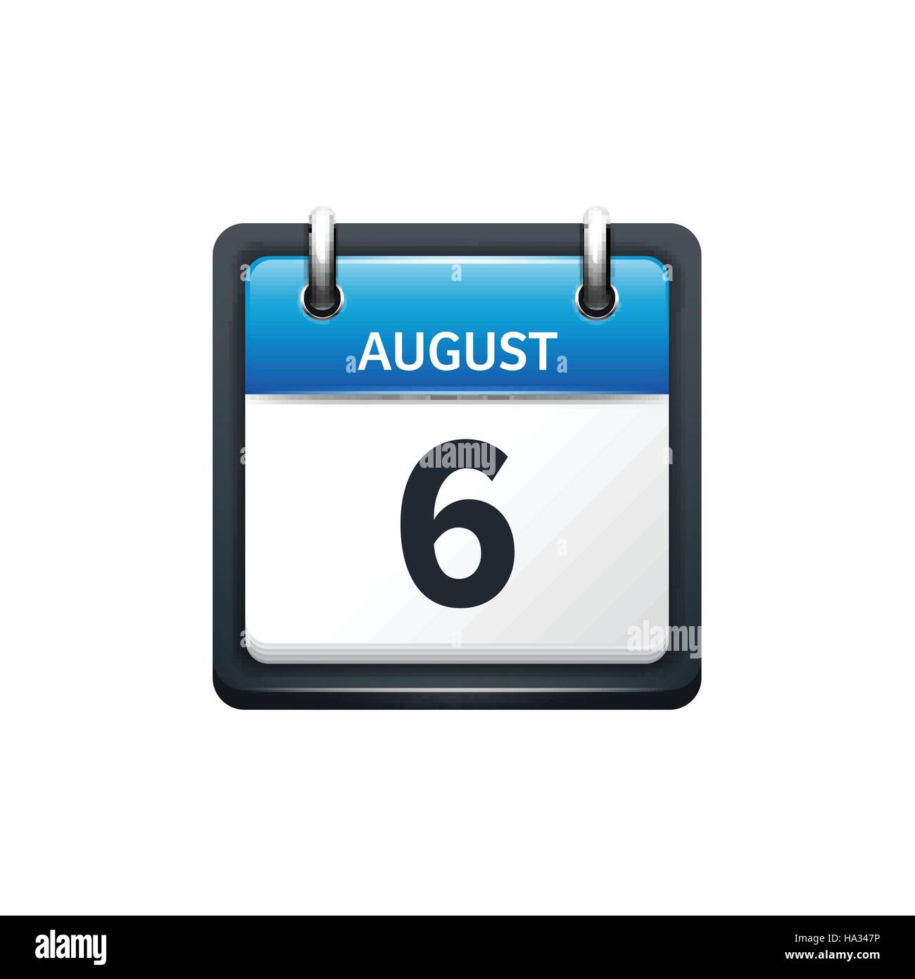 August 6. Isometric Calendar Icon With Shadow.Vector Illustration,Flat ...