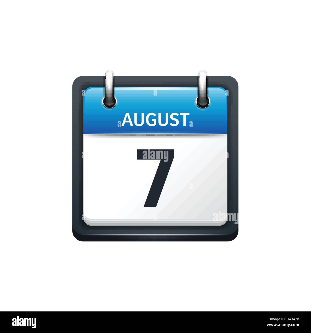 August 7. Isometric Calendar Icon With Shadow.Vector Illustration,Flat ...