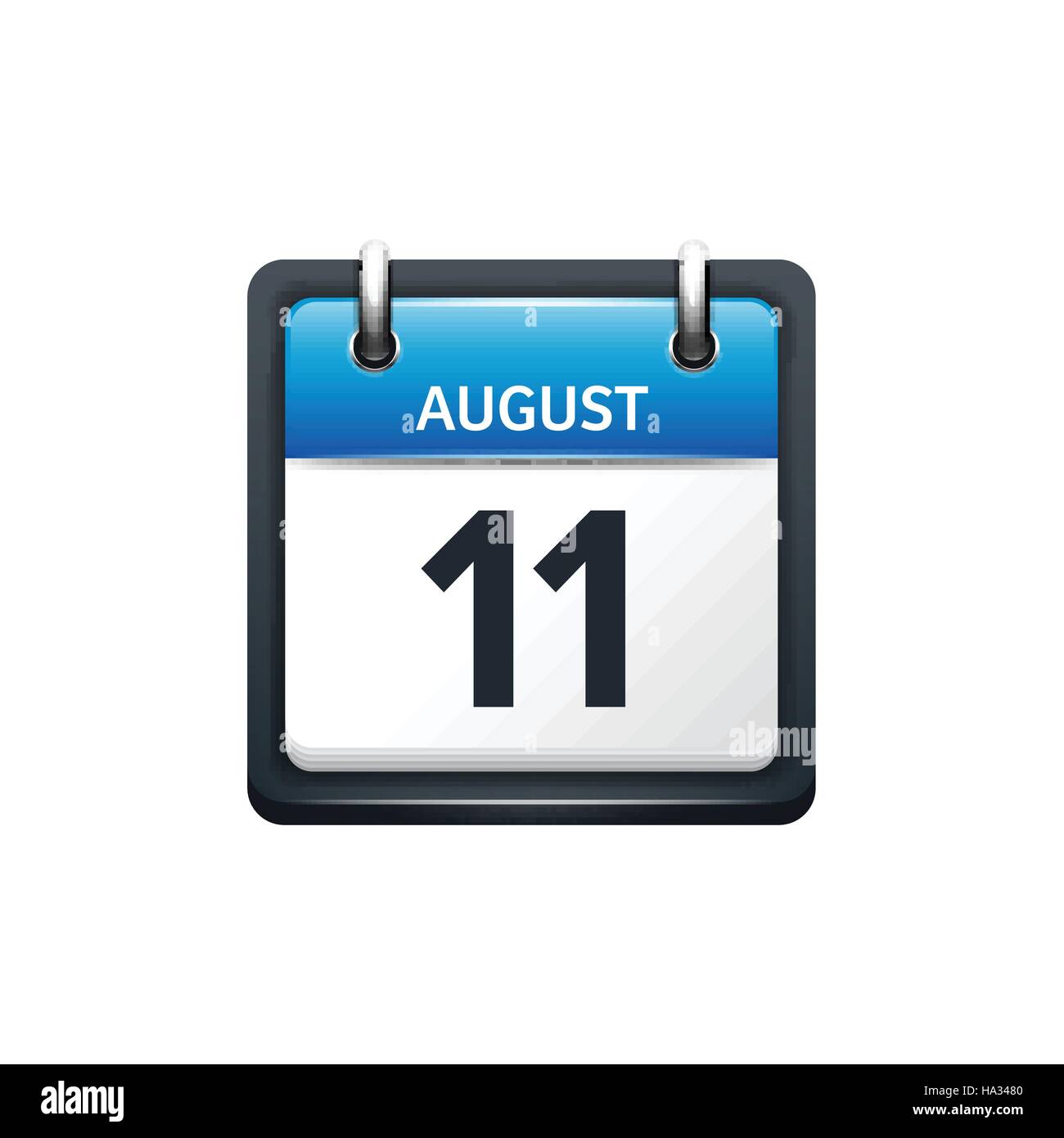 August 11. Isometric Calendar Icon With Shadow.Vector Illustration,Flat ...