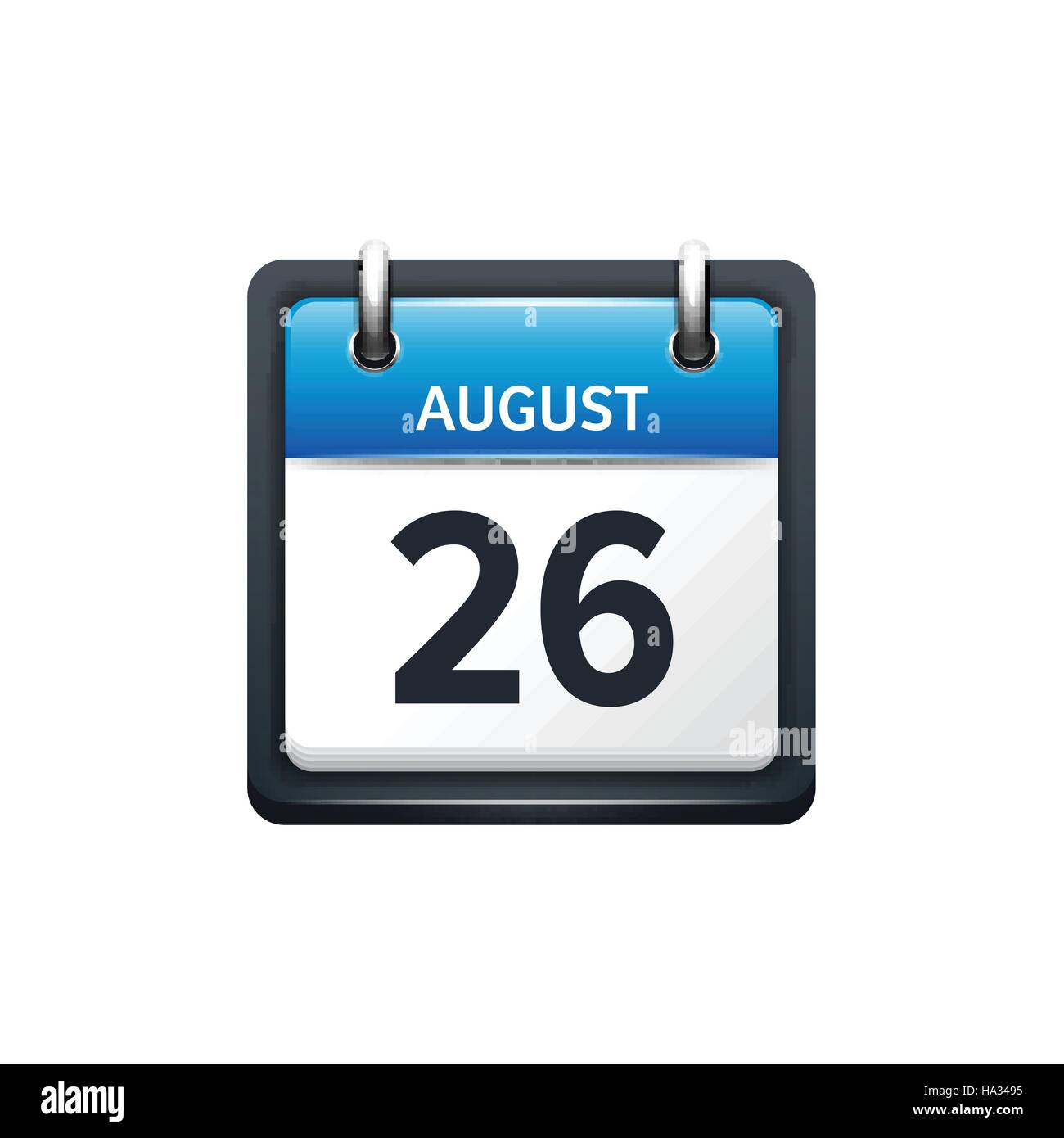 August 26. Isometric Calendar Icon With Shadow.Vector Illustration,Flat ...